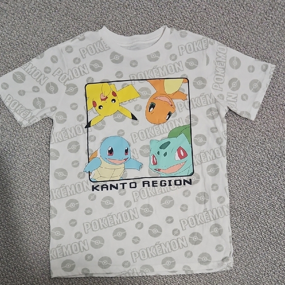 Pokemon | Shirts & Tops | Pokemon White Short Sleeve Tee With Kanto ...